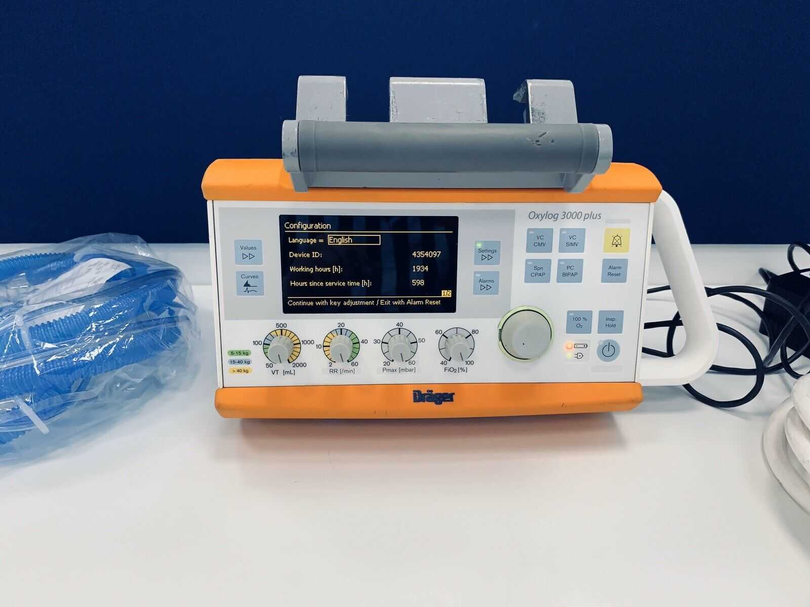 Drager Oxylog 3000 Plus Transport Ventilator